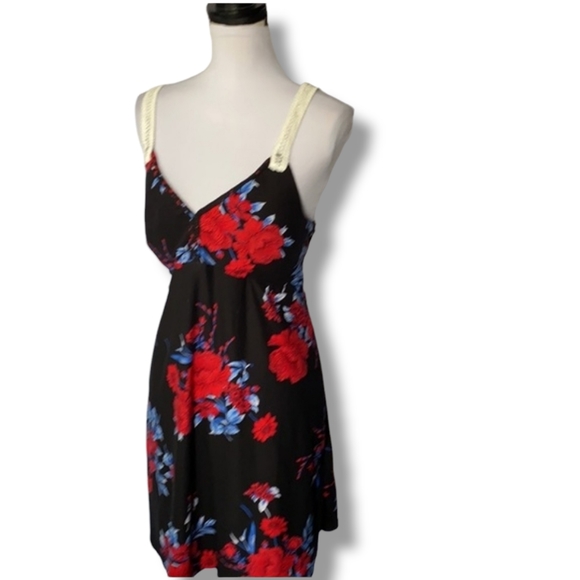 NOBO | Dresses | Slip Dress Festival Crochet Black Red Summer Open ...